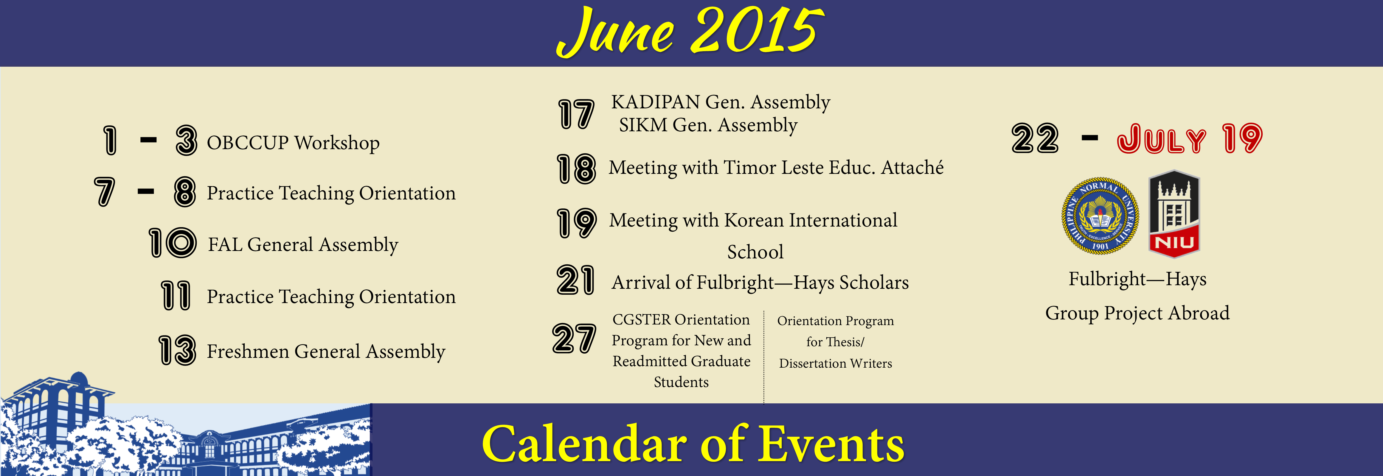 calendar | Philippine Normal University