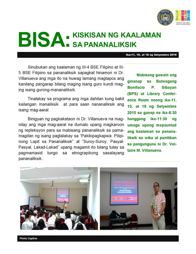 BISA: Kiskisan ng Kaalaman sa Pananaliksik | Philippine Normal University