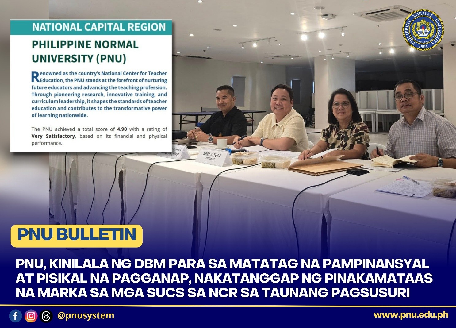 PNU, kinilala ng DBM para sa matatag na pampinansyal at pisikal na ...